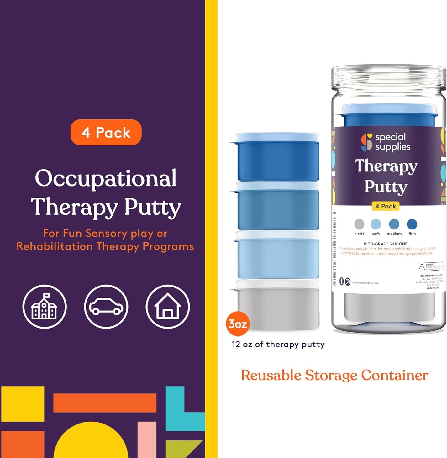 Therapy Putty (Ocean Colors): 4 Pack – Special Supplies