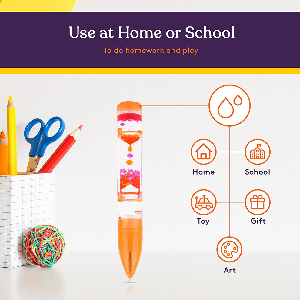 Liquid Motion Pens, 6 Pack Colorful Hourglass Timer Pens with Droplet ...