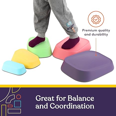 Stepping Stones for Kids Indoor and Outdoor Balance Blocks Promote Coo ...