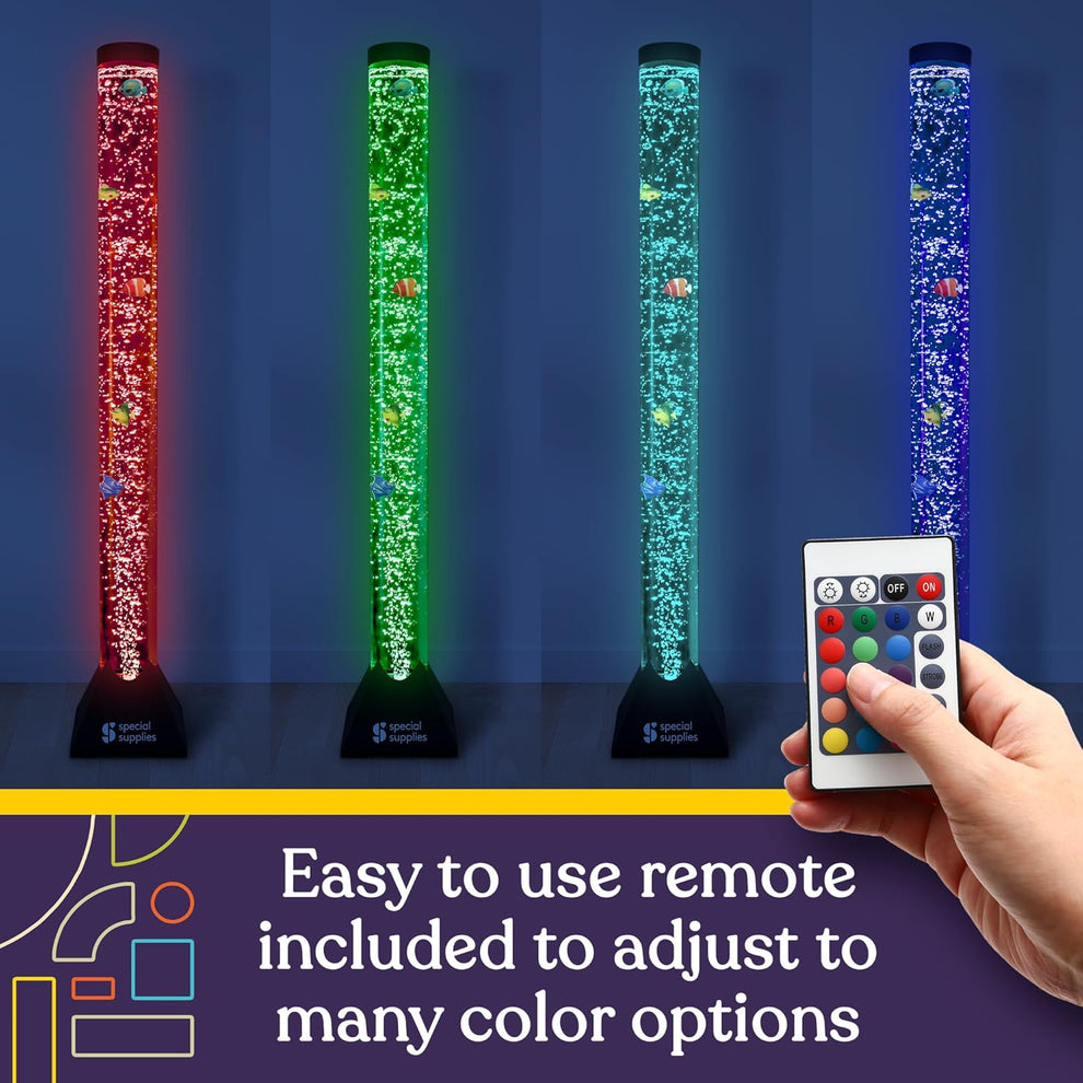 Aquarium Sensory Fish Bubble Light Tube with 16 LED Color Changing Nig ...