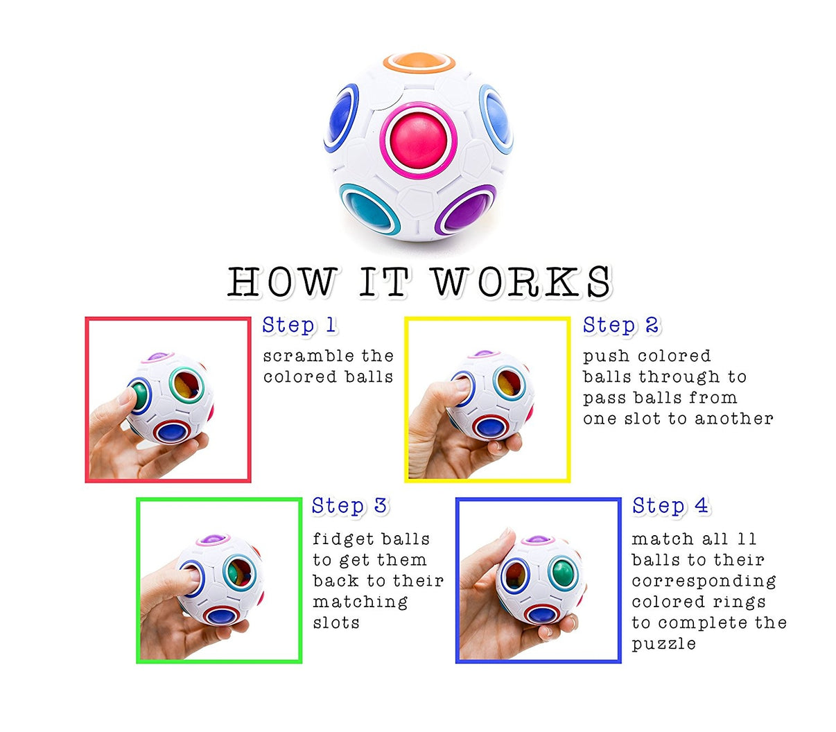 Challenging Puzzle Speed Cube Ball, Matching Colors Game, Fun Fidget T ...