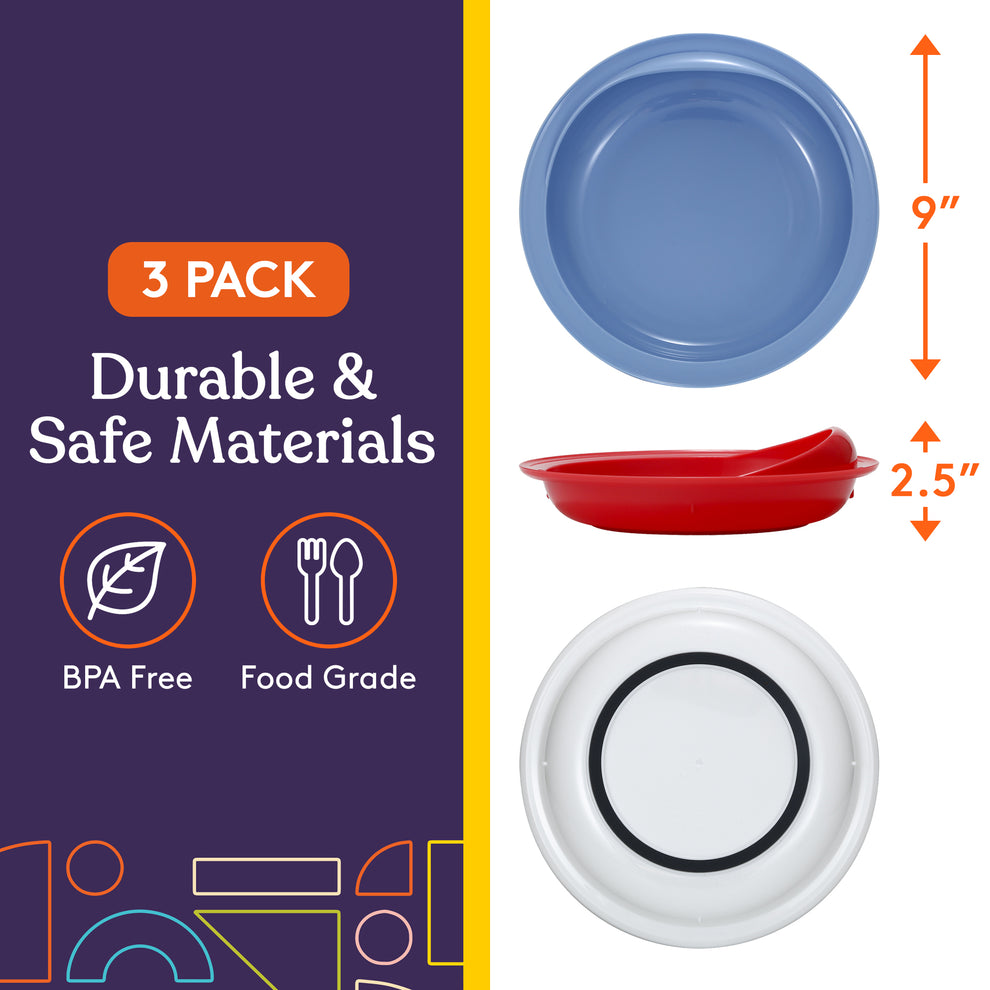 Special Supplies Adaptive Spill-Proof Scoop Plates- Dishes with Wall f
